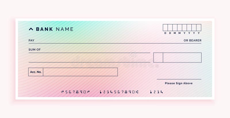 Modern Style Bank Cheque Draft Paper Checkbook Template Stock Vector ...