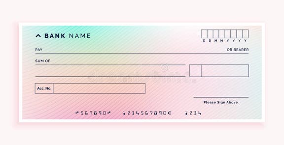 Modern Style Bank Cheque Draft Paper Checkbook Template Stock Vector ...