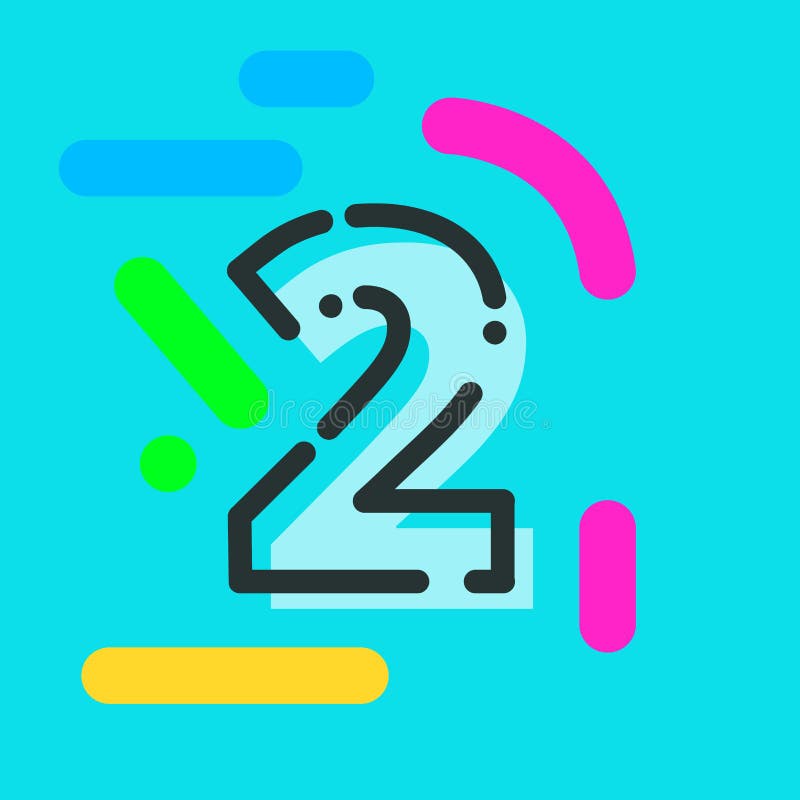 Modern Style Business Icon Layered Vector - Number Two Stock Vector ...