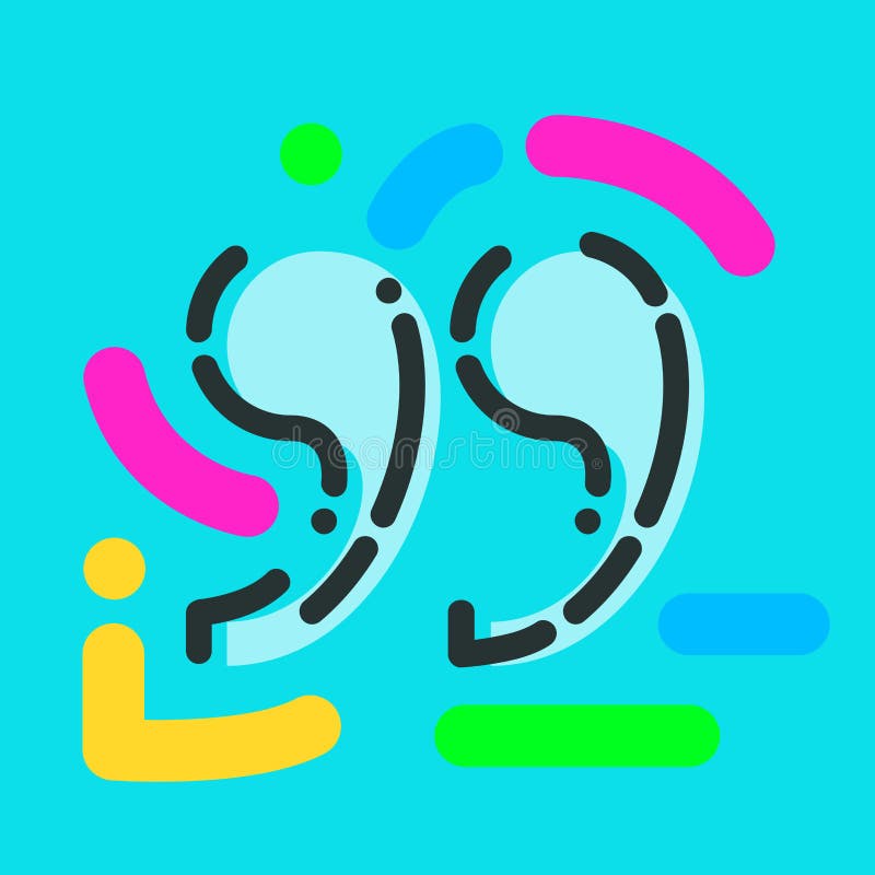 Modern Style Business Icon Layered Vector - Quotation Marks Stock ...