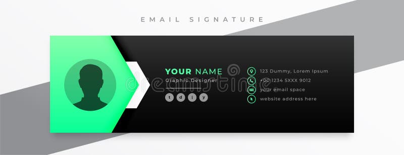 Modern Style Business Mail Signature Card Template Vector Stock Vector ...