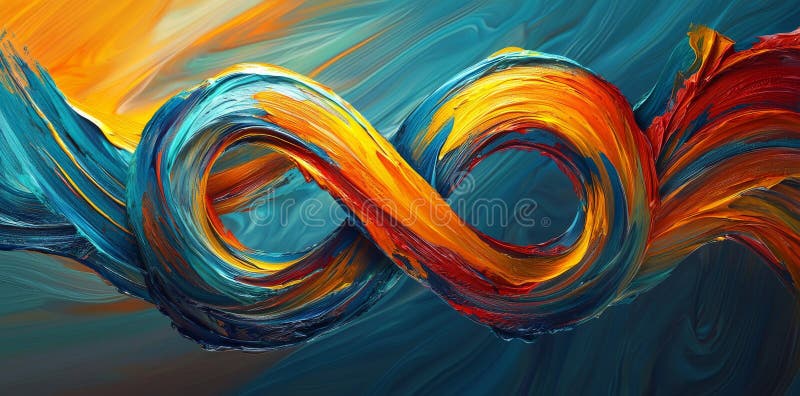 Modern Style Clipart of an Infinity Sign with Abstract Elements and ...