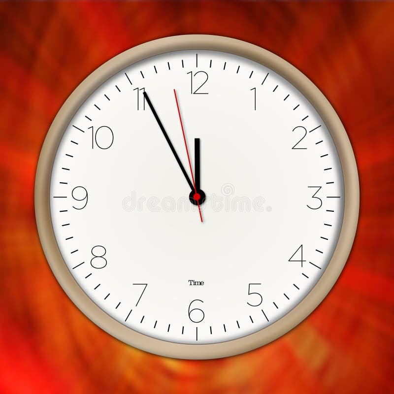 Clock Time Passing Macro View Stock Illustration - Illustration of ...