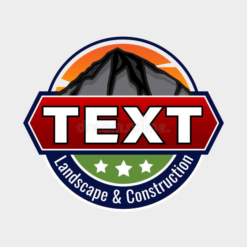 Modern Style Construction and Landscaping Logo Designs Stock Vector ...