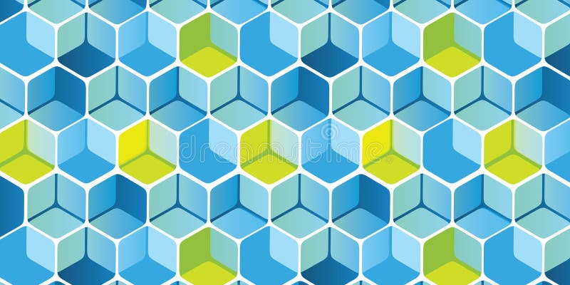 Modern Style 3D Cuboids Texture Colored in Shades of Blue and Green ...