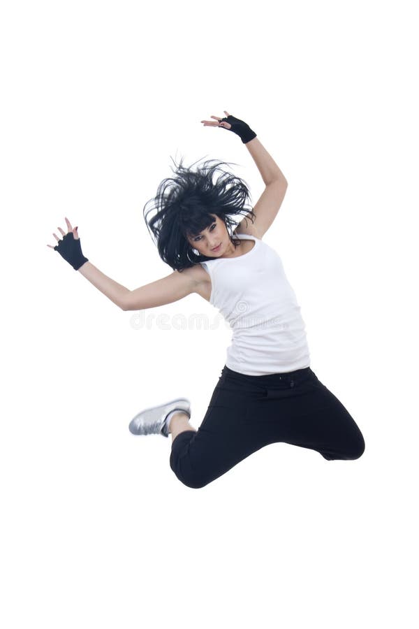 Modern Style Dancer Jumping Stock Photo - Image of performance, woman ...