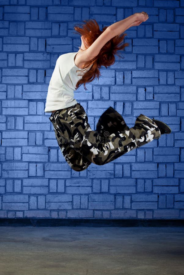 Modern Style Dancer Jumping Stock Photo - Image of brick, sport: 18351838
