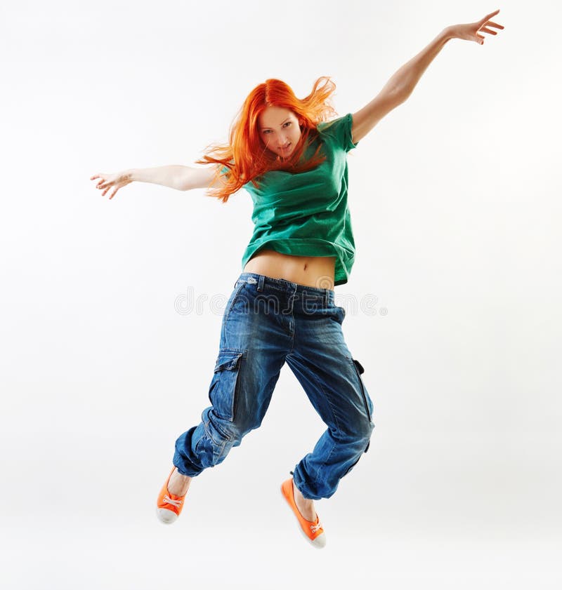 Modern Style Dancer Jumping Stock Photo - Image of active, movement ...