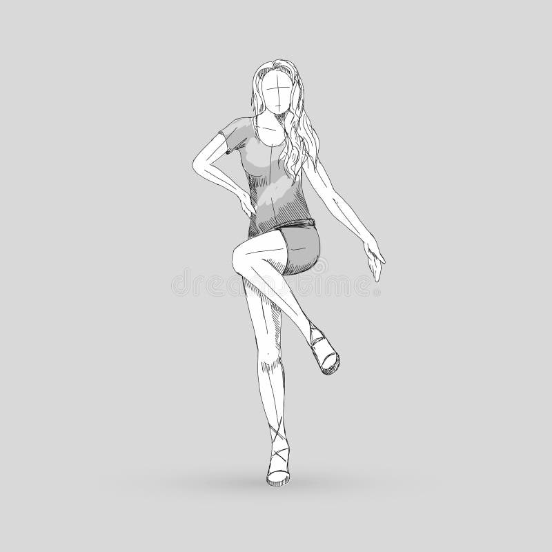 Dancing Girl stock vector. Illustration of dance, glamour - 100129879