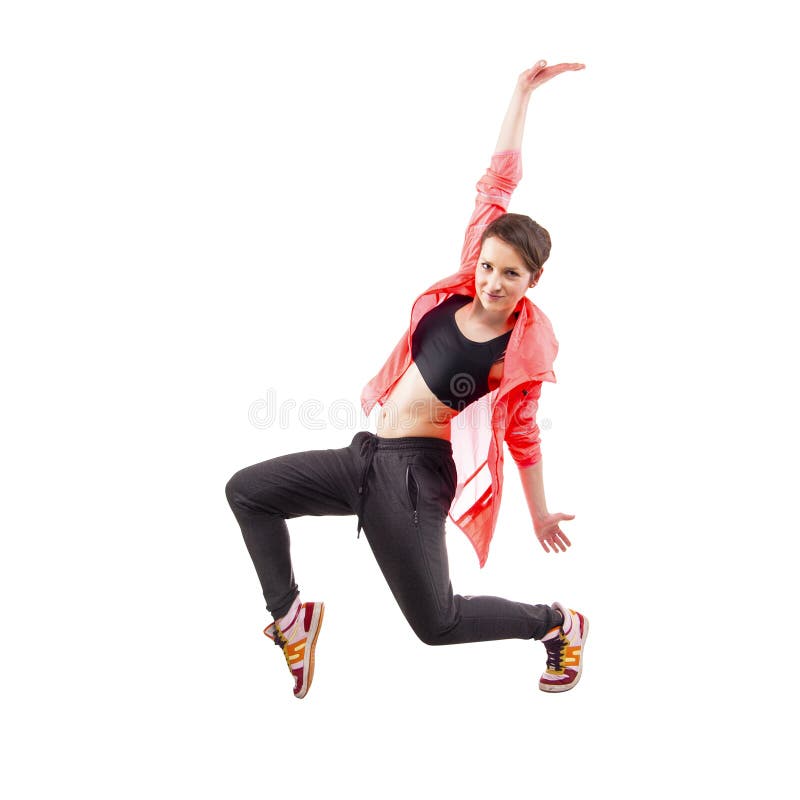 Modern Style Dancer Posing on Studio White Background Stock Photo ...