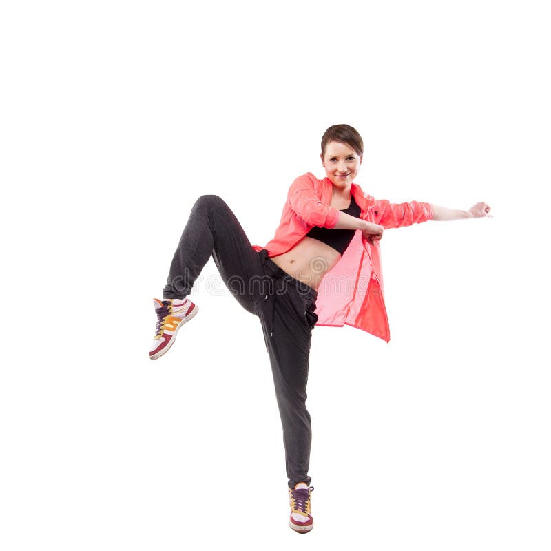 Modern Style Dancer Posing on Studio White Background Stock Photo ...