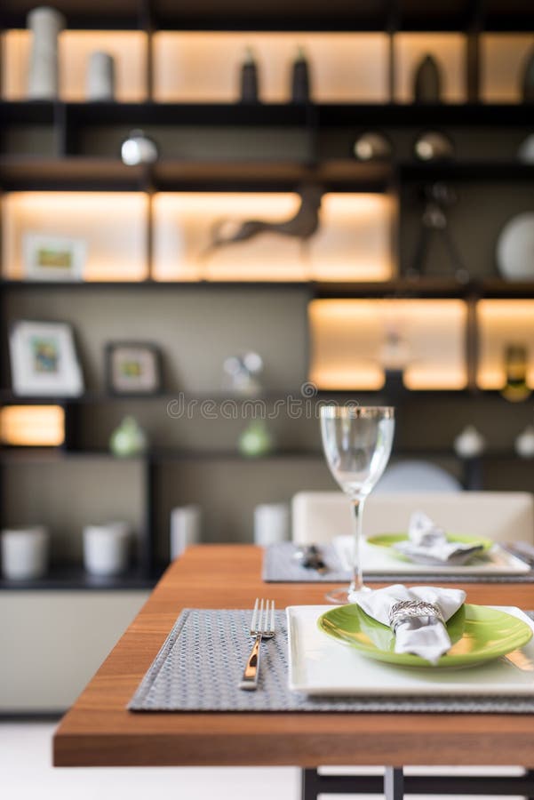 Modern Style Dish Set on the Table Stock Photo - Image of decor, dinner ...