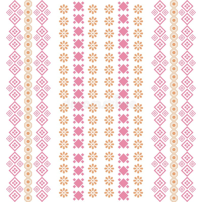 Modern Style of Embroidery Pattern for Cafe Design Stock Vector ...