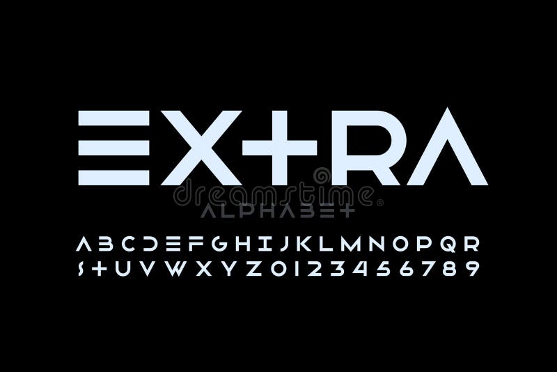 Extra thin line style font stock vector. Illustration of type - 73046725