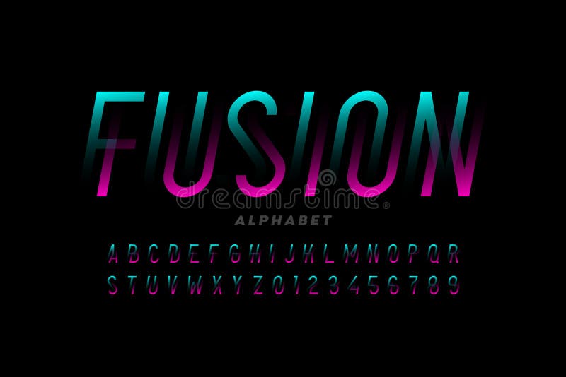 Modern Fusion Style Font Design Stock Vector - Illustration of ...