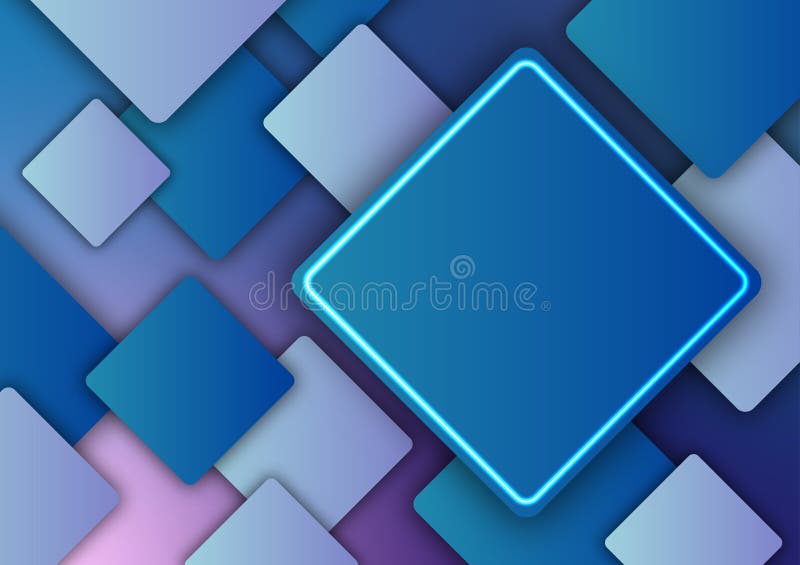Square Neon Light Line Dynamic Pattern Purple Presentation Background ...