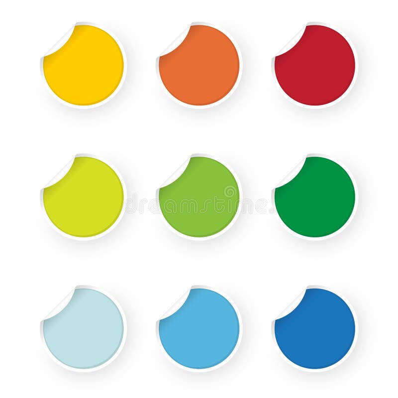 Icon Set of Colored Stickers Stock Vector - Illustration of banner ...