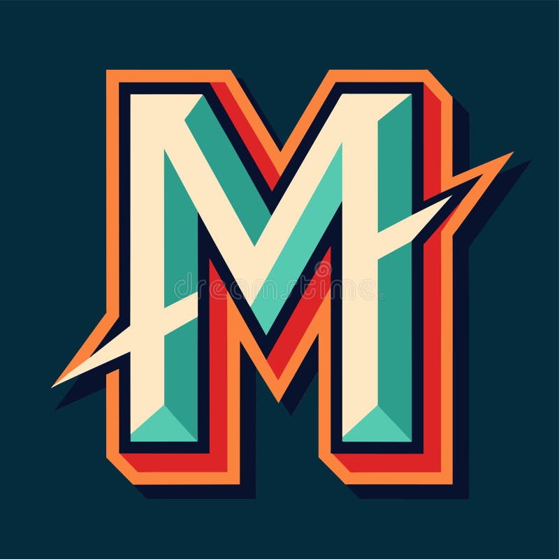 A Modern Style Logo Featuring the Letter M with a Lightning Bolt in the ...