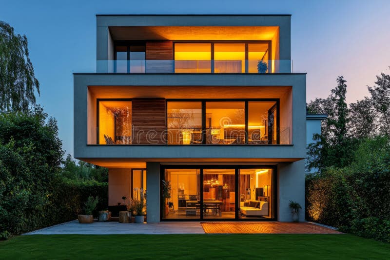 Modern Style Luxurious New Construction House. Generative AI. Stock ...