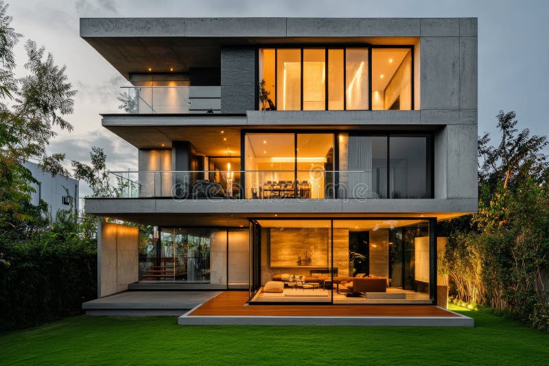 Modern Style Luxurious New Construction House. Generative AI. Stock ...