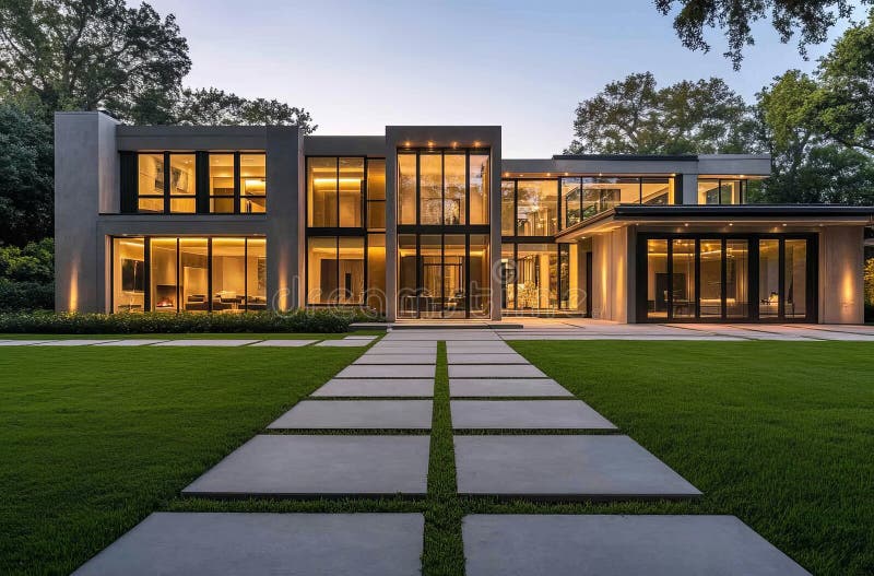 Modern Style Luxurious New Construction House. Generative AI. Stock ...