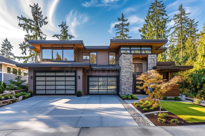 Modern Style Luxurious New Construction House with Car Garage ...