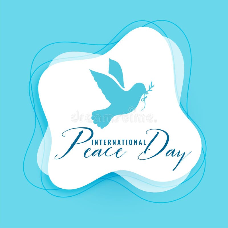 Modern Style Peace Day Banner with Bird and Leaf Design Vector ...