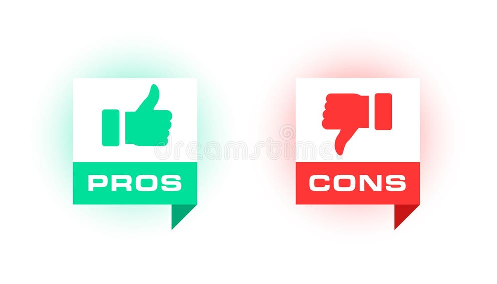 Modern Style Pros and Cons Sign Sticker Design Stock Vector ...