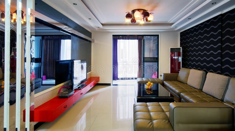 Modern Style Room Decorated Stock Image - Image of furnishing ...