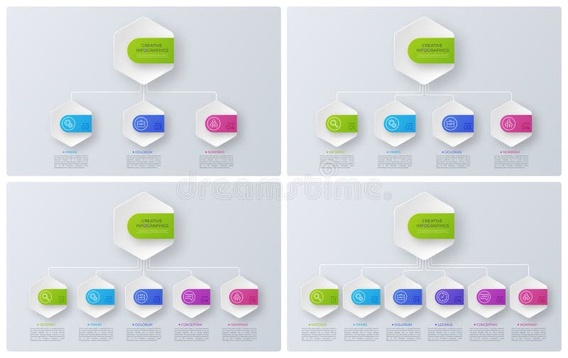Modern Style Structure Charts, Infographic Designs, Visualizatio Stock ...
