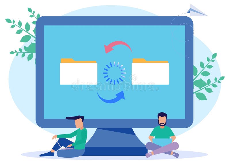 Illustration Vector Graphic Cartoon Character of Sharing File Stock ...