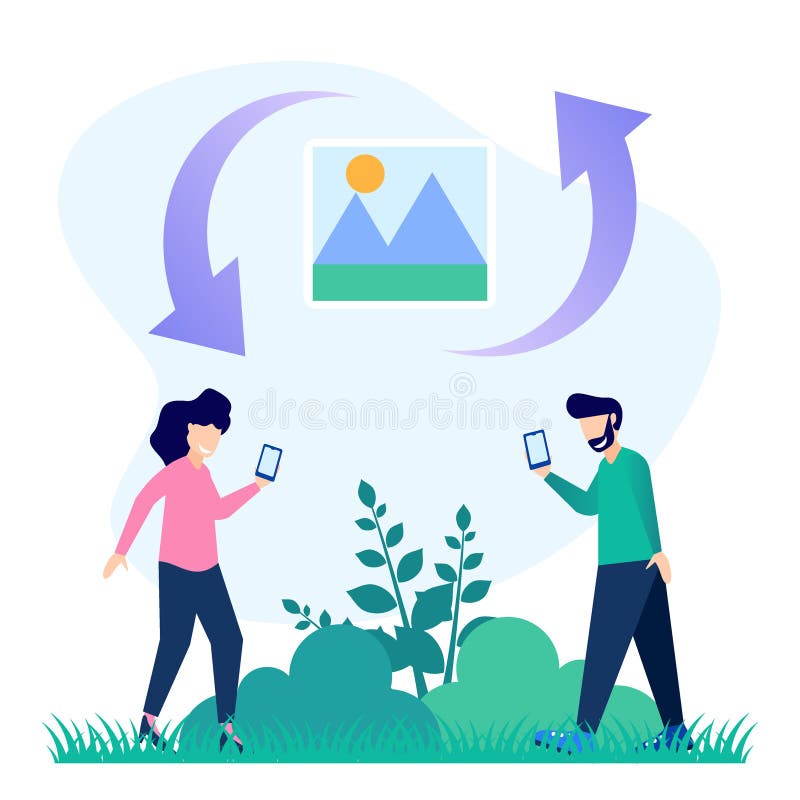 Illustration Vector Graphic Cartoon Character of Sharing File Stock ...