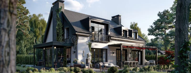 A Modern-style Villa, Featuring Layered and Progressive Design Elements ...