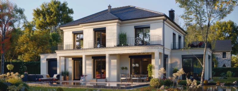 A Modern-style Villa, Featuring Layered and Progressive Design Elements ...