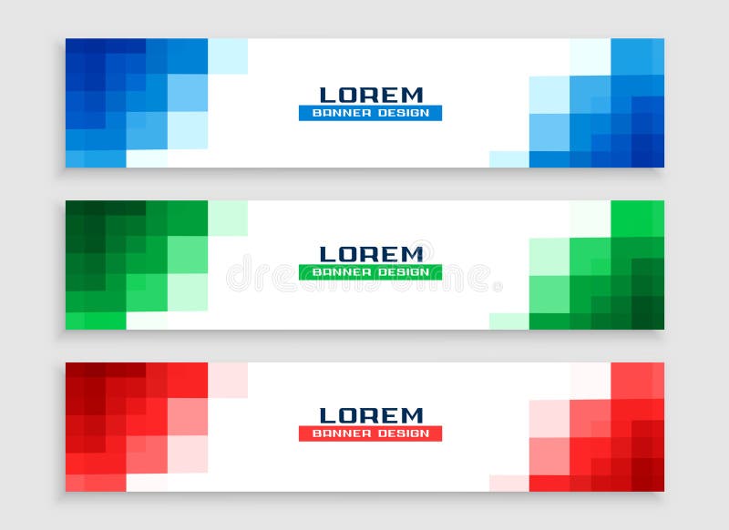 Modern Style Wide Web Business Banner Template in Pack of Three Stock ...