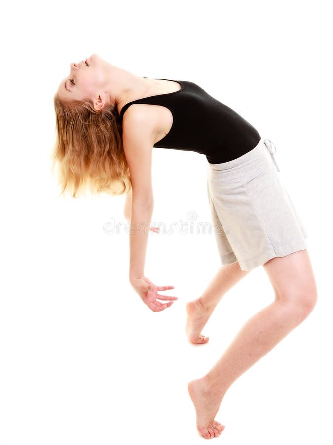 Modern Style Woman Dancer Break Dancing Isolated Stock Image - Image of ...