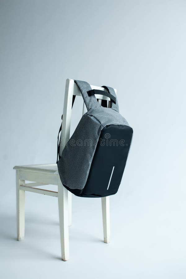 Modern Stylish Backpack on Chair Studio Shot Stock Photo - Image of ...