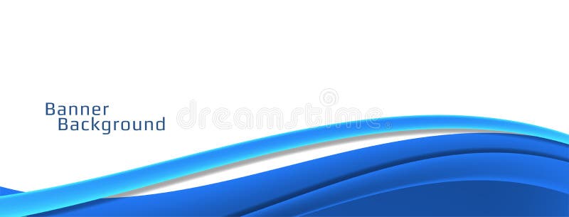 Modern Stylish Blue Wave Banner Template Stock Vector - Illustration of ...