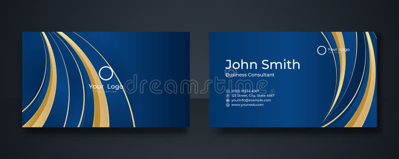 Modern Stylish Clean Simple Blue Elegant Business Card Design Stock ...
