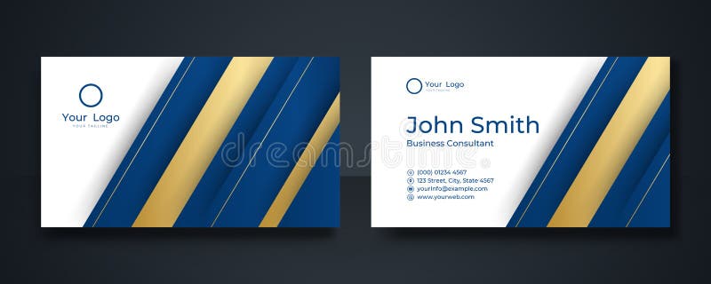 Modern Stylish Clean Simple Blue Elegant Business Card Design Stock ...