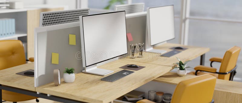 Modern Stylish Creative Office Workstation Interior Design with Pc ...