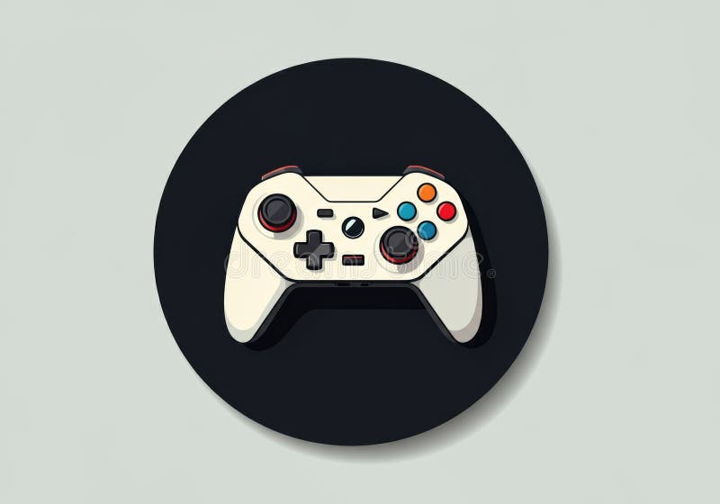 Stylish Gaming Controller Design on a Circular Background Stock ...