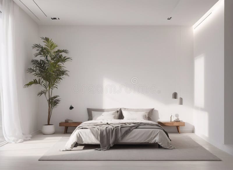 Modern Light Minimalistic Room Interior Stock Illustration ...