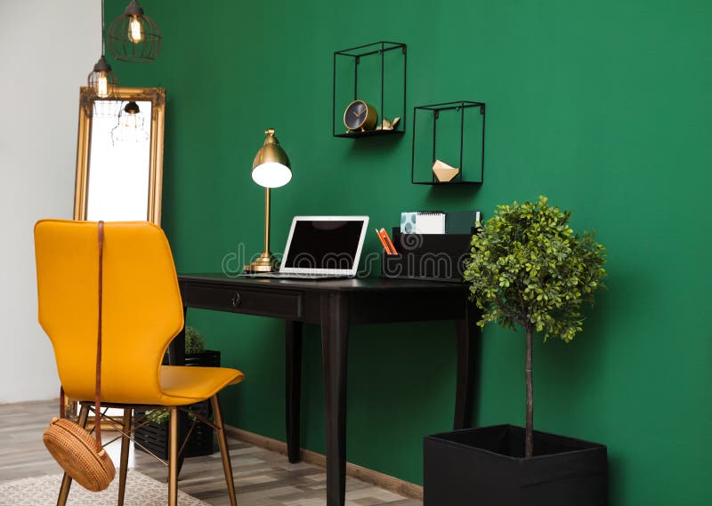 Modern Interior of Working Place. Contemporary Design Stock Image ...