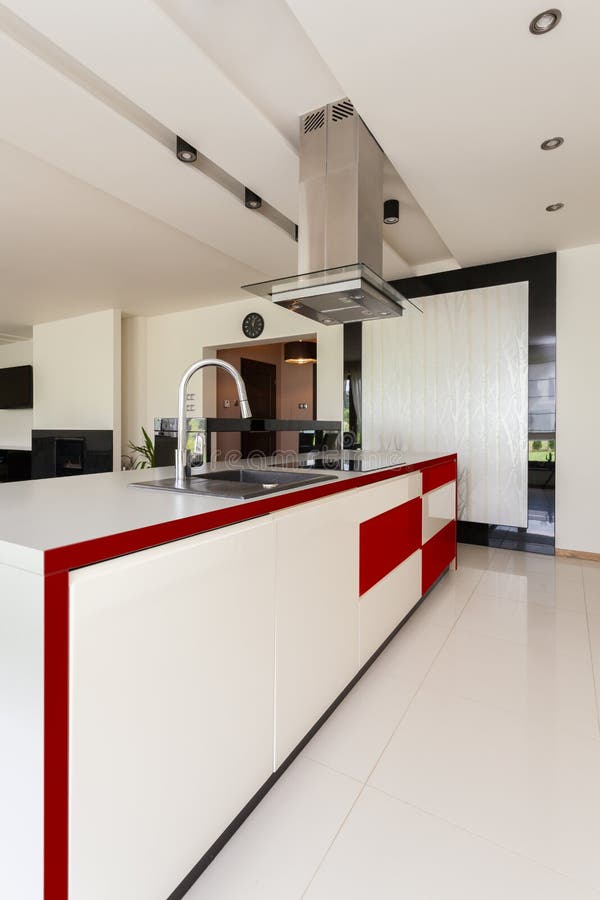 Stylish Kitchen Interior with Modern Cabinets and Stainless Steel ...