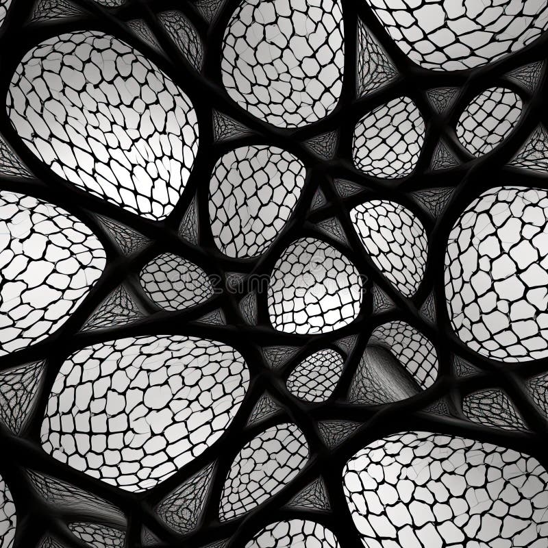 Modern Stylish Texture of Mesh Seamless Pattern. Intricate Black White ...