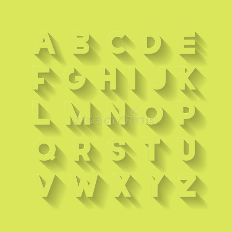 Modern Stylized Font with Shadow, Creative English Alphabet, Bold Latin ...