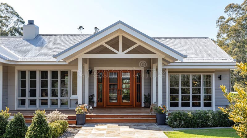 Modern Suburban Home Exterior Stock Image - Image of house, estate ...