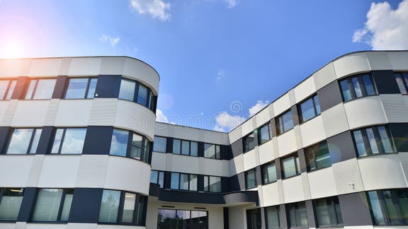 Modern Suburban Low Rise Office Building. Stock Photo - Image of siding ...