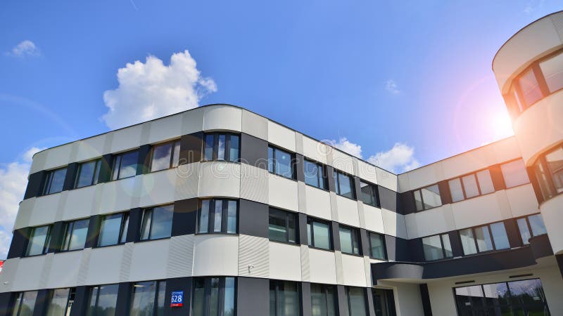 Modern Suburban Low Rise Office Building. Stock Photo - Image of city ...